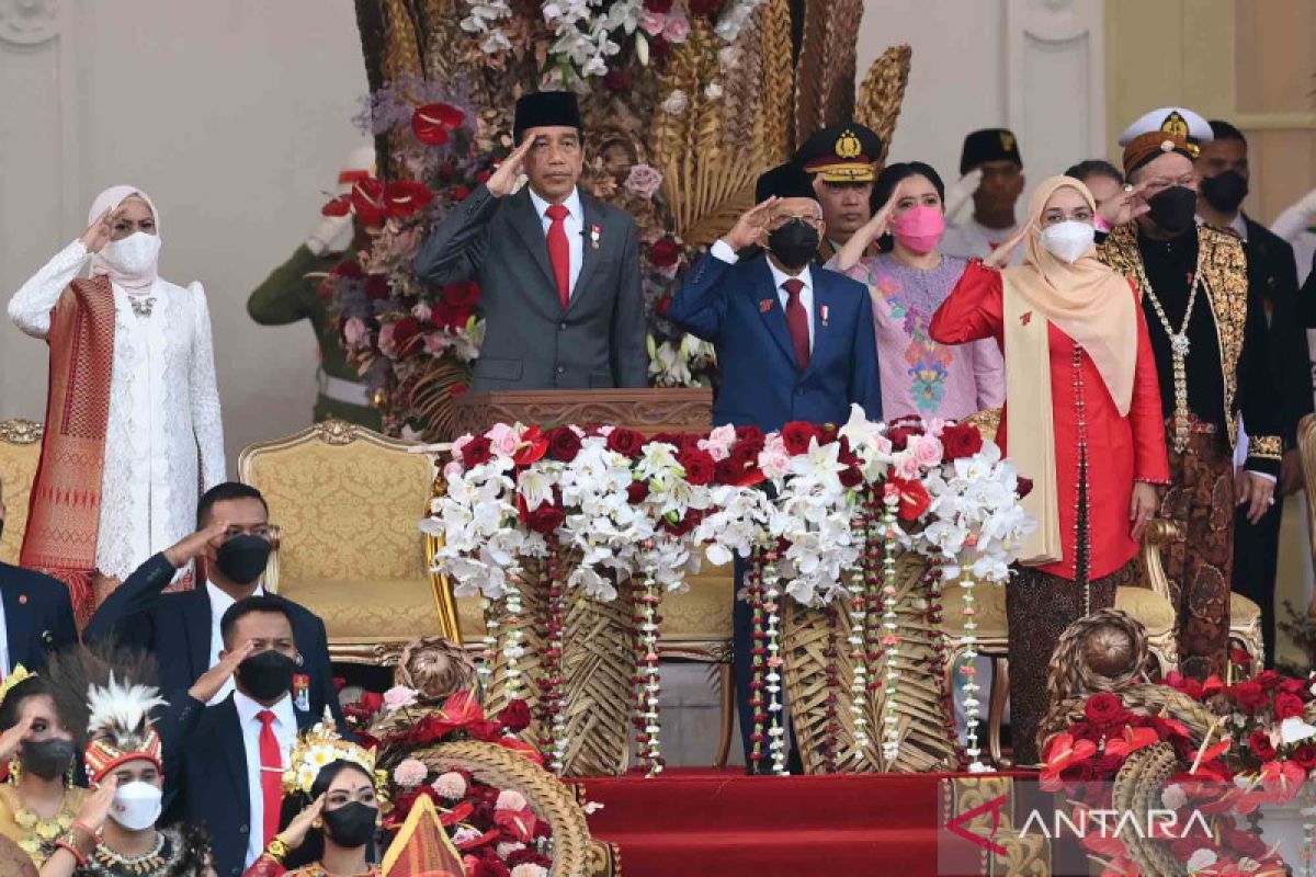 Upacara penurunan bendera Merah Putih di Istana Merdeka - ANTARA News