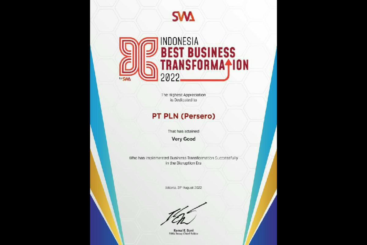 Berhasil hadapi era disrupsi, PLN sabet penghargaan Indonesia Best ...
