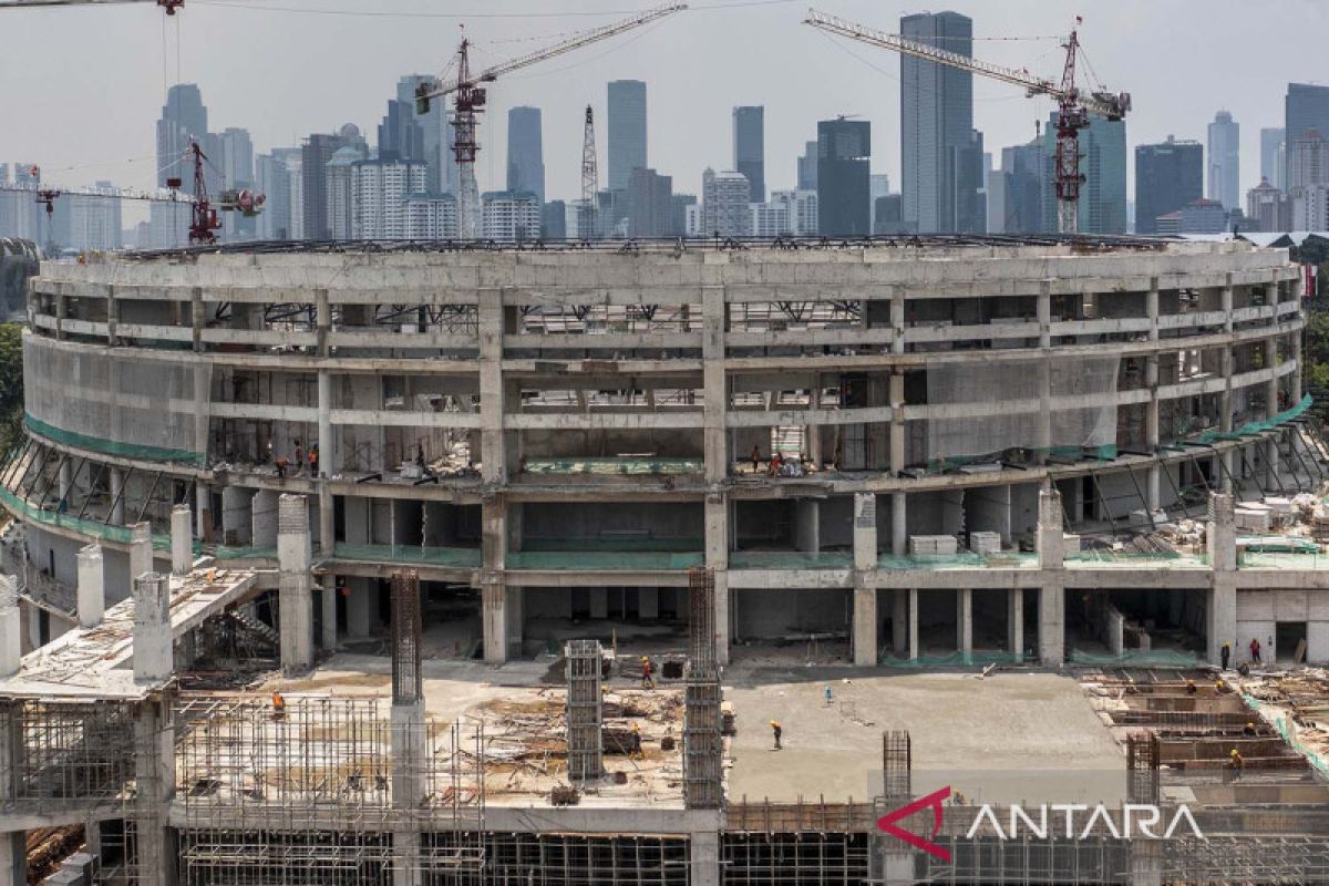 Progres pembangunan indoor multifunction stadium di Senayan - ANTARA News