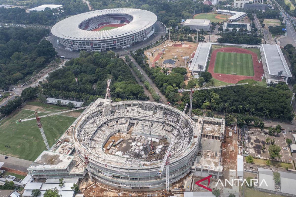 Progres pembangunan indoor multifunction stadium di Senayan - ANTARA News