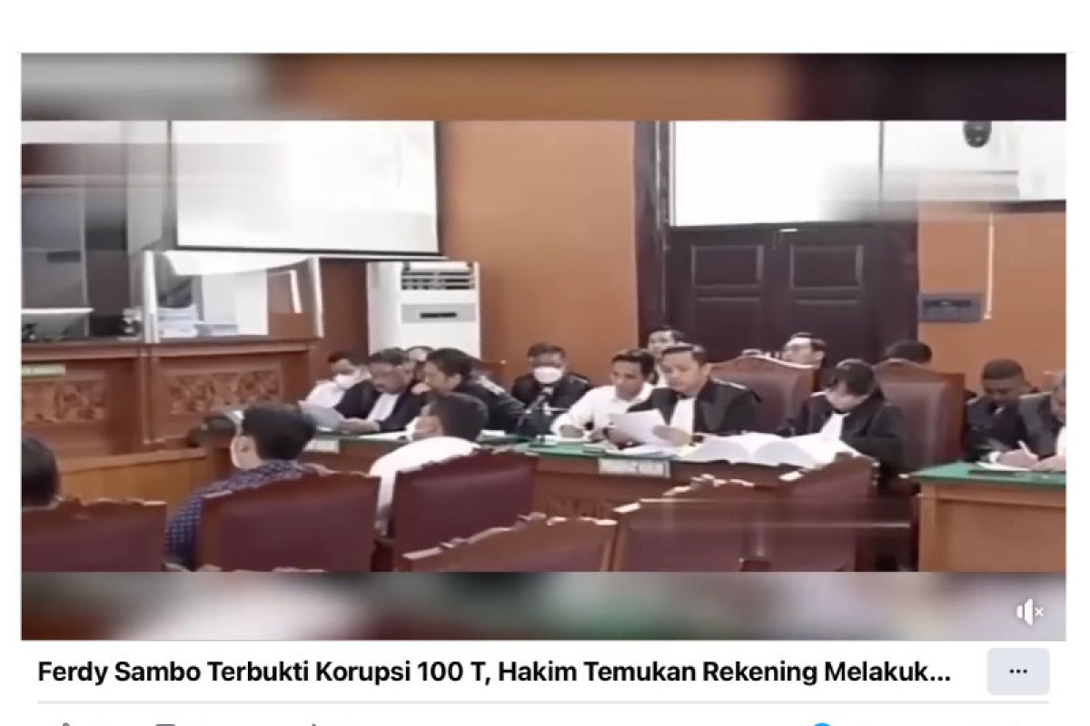 Misinformasi! Ferdy Sambo terbukti korupsi Rp100 triliun - ANTARA News Bangka Belitung