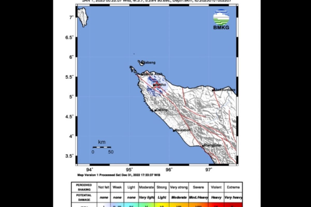 Gempa Bumi Darat Guncang Wilayah Jantho Aceh Besar Antara News