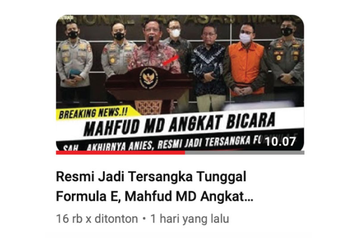 Hoaks! Anies Baswedan resmi tersangka tunggal Formula E - ANTARA News Bangka Belitung