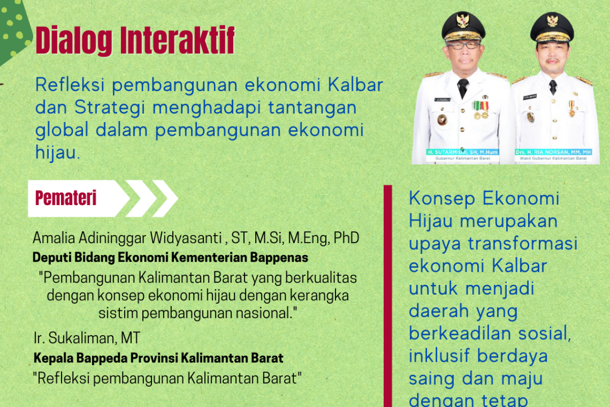 Dialog Interaktif Kalimantan Barat Menuju Ekonomi Hijau - ANTARA News ...