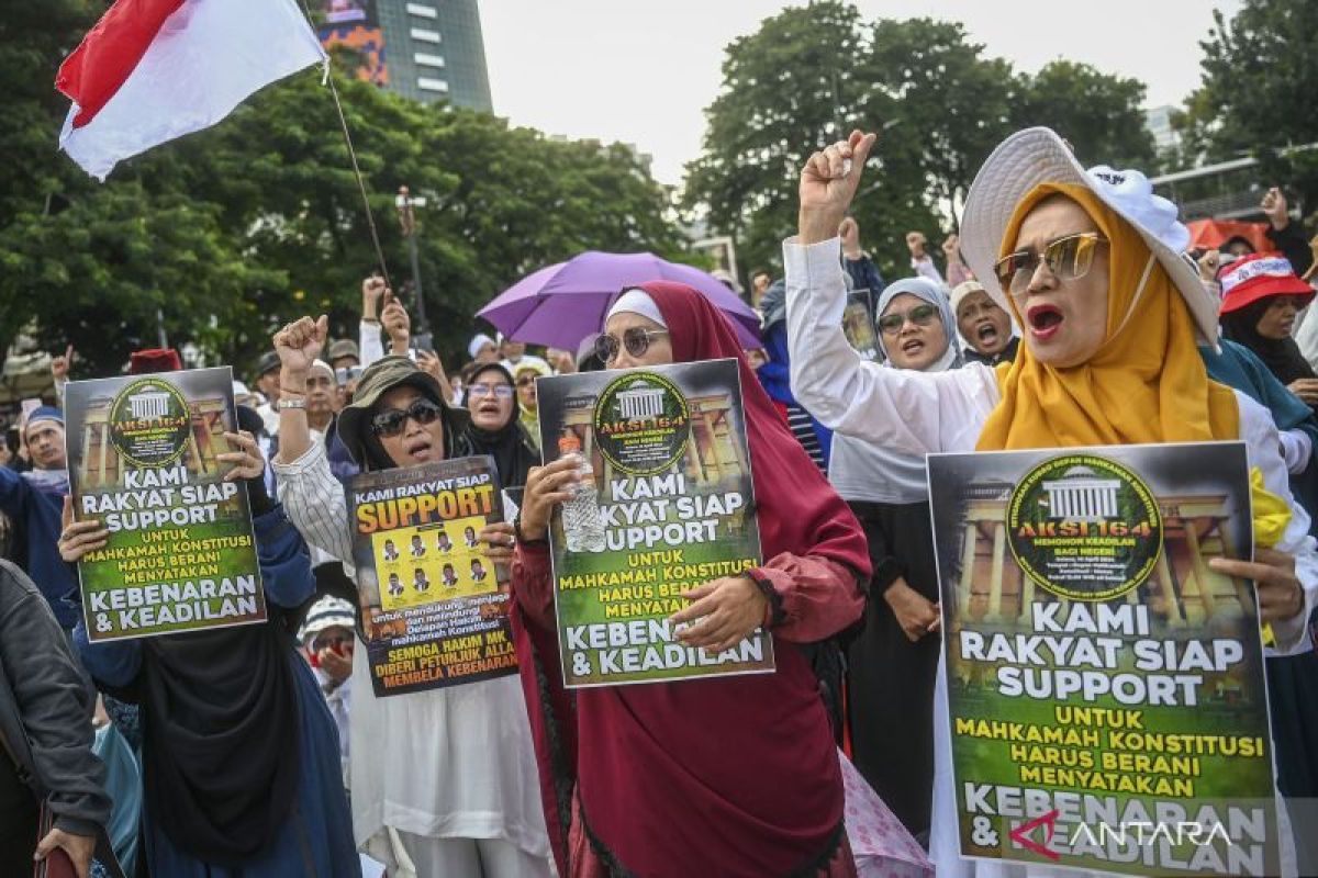 Aksi unjuk rasa damai jelang putusan sengketa Pilpres 2024 - ANTARA News