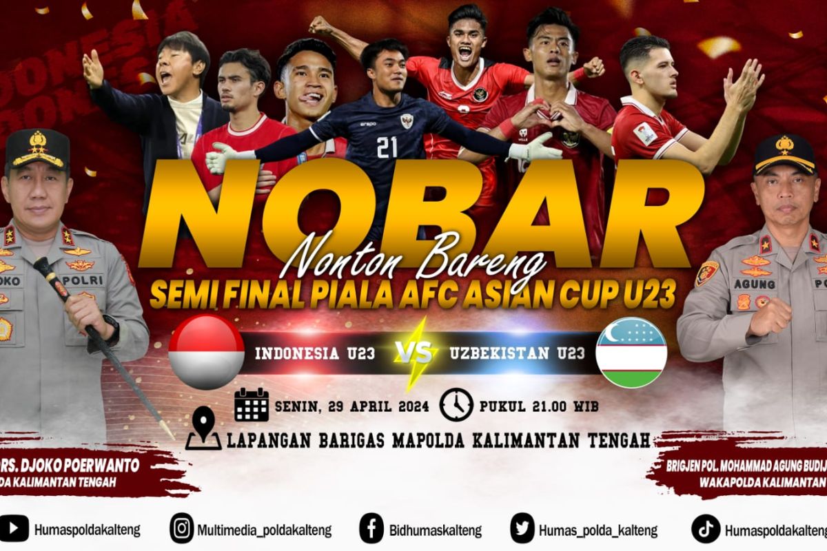 Polda Kalteng siapkan gelar nobar Timnas U-23 semifinal Piala Asia ...