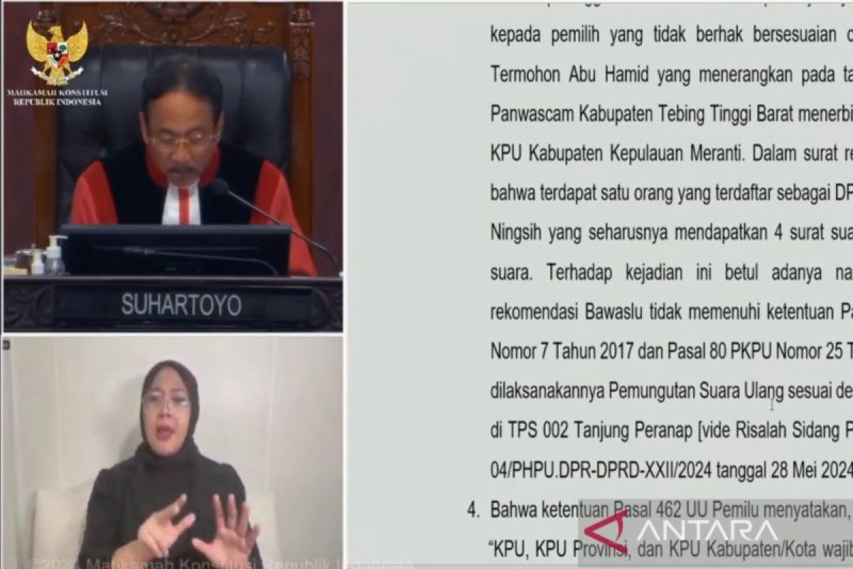 MK perintahkan PSU di TPS 002 Desa Tanjung Peranap, Kepulauan Meranti - ANTARA News