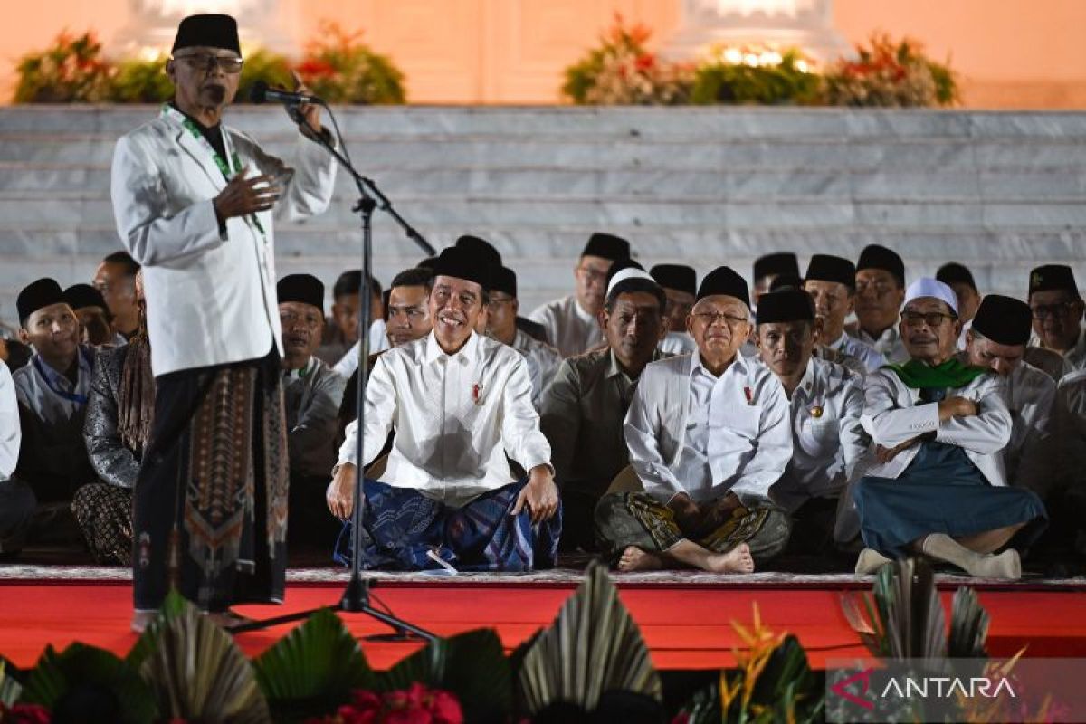 Zikir dan doa kebangsaan sambut HUT ke-79 Kemerdekaan RI di Istana ...