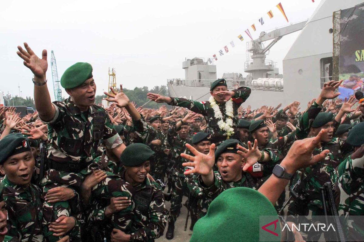 Begini cara TNI menyambut kedatangan Satgas Raider Pamtas RI-Papua Nugini - ANTARA News