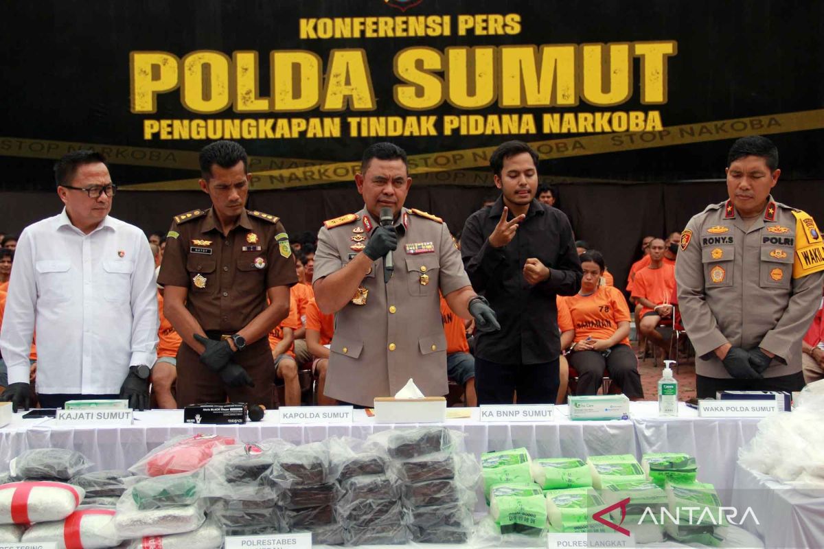 Pengungkapan kasus Narkoba dari 713 tersangka di Polda Sumut - ANTARA News