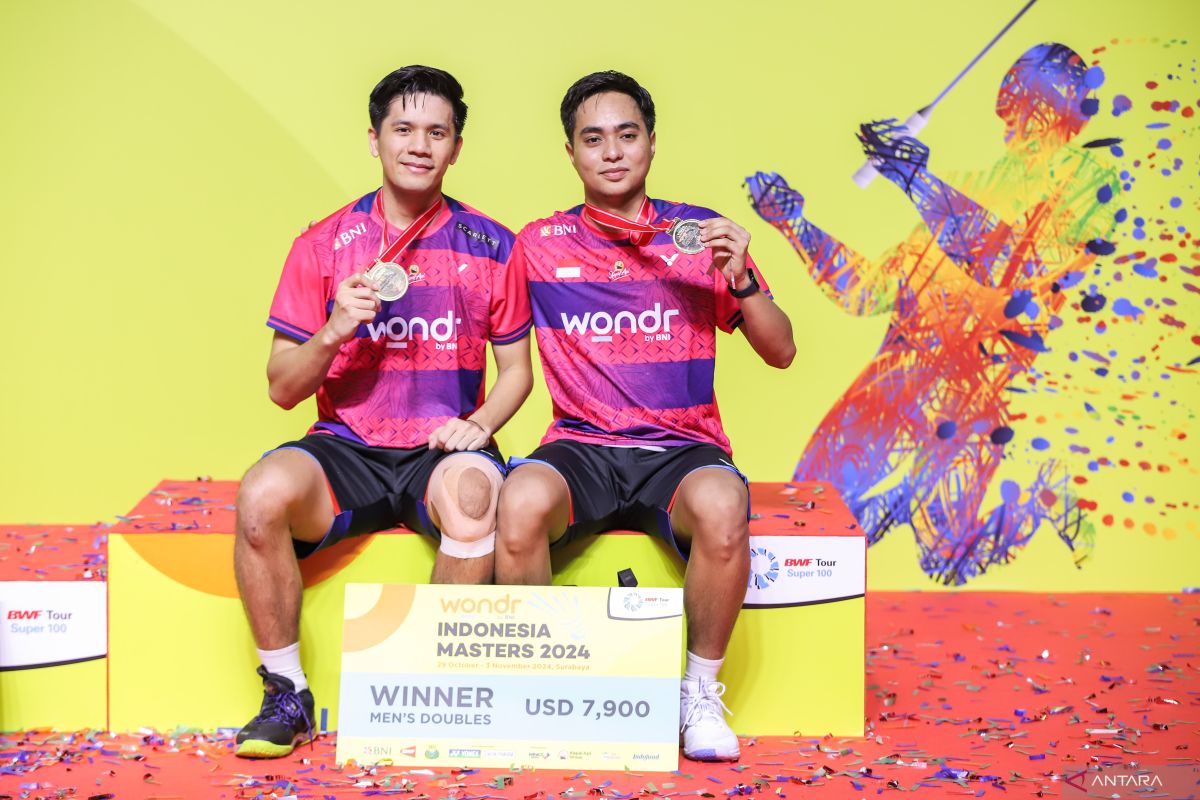 Rahmat-Yere juara ganda putra Indonesia Masters 2024 - ANTARA News Jawa ...