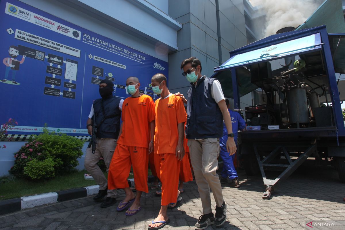 Pemusnahan barang bukti narkoba BNNP Jawa Timur - ANTARA News Jawa Timur