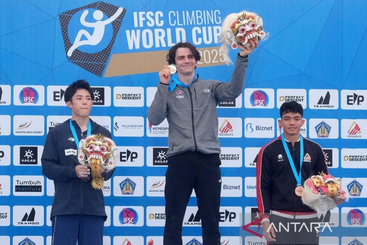 Samuel Watson raih medali emas kategori speed putra seri ketiga IFSC ...