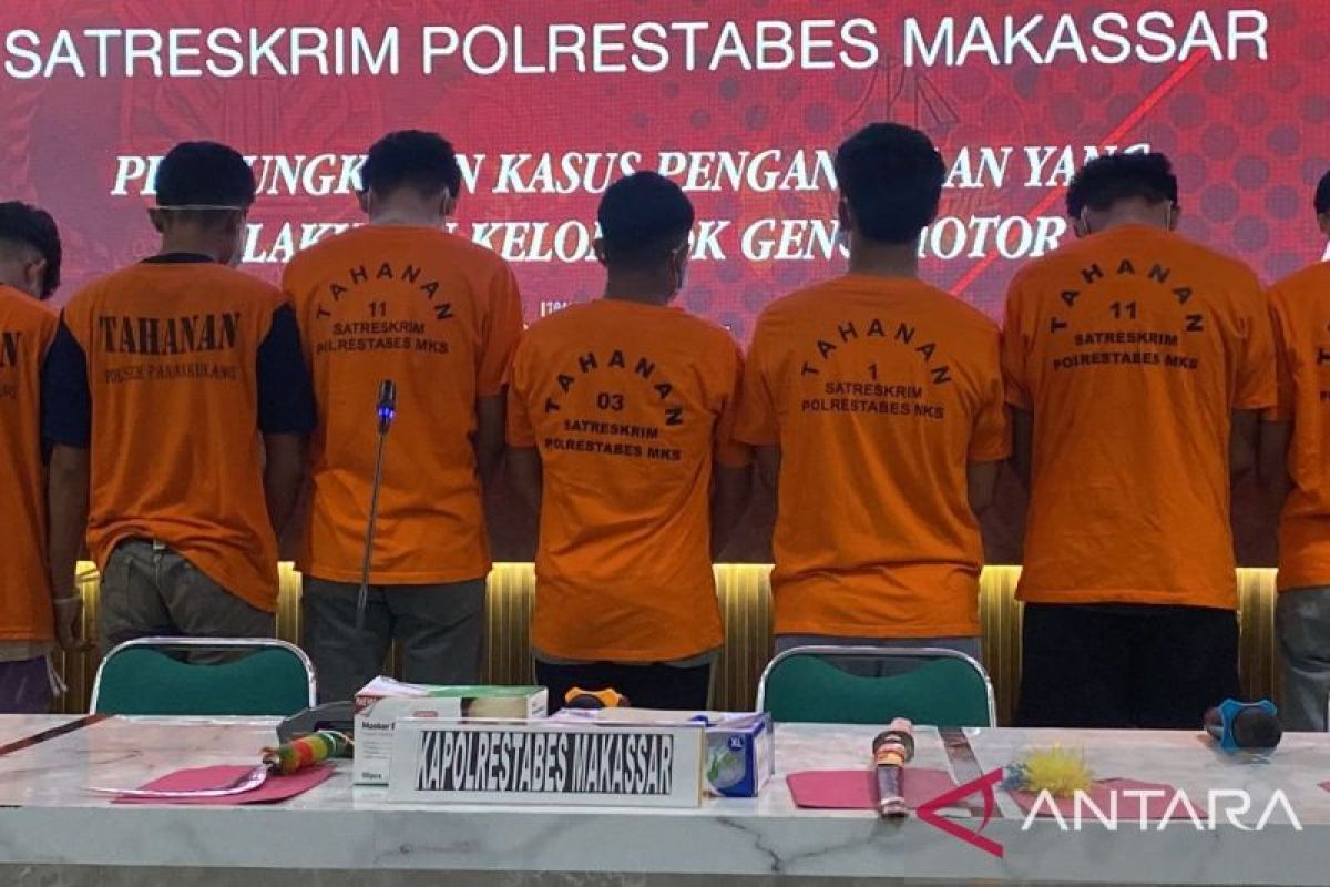 Polrestabes Makassar ringkus 23 pelaku geng motor meresahkan warga ...