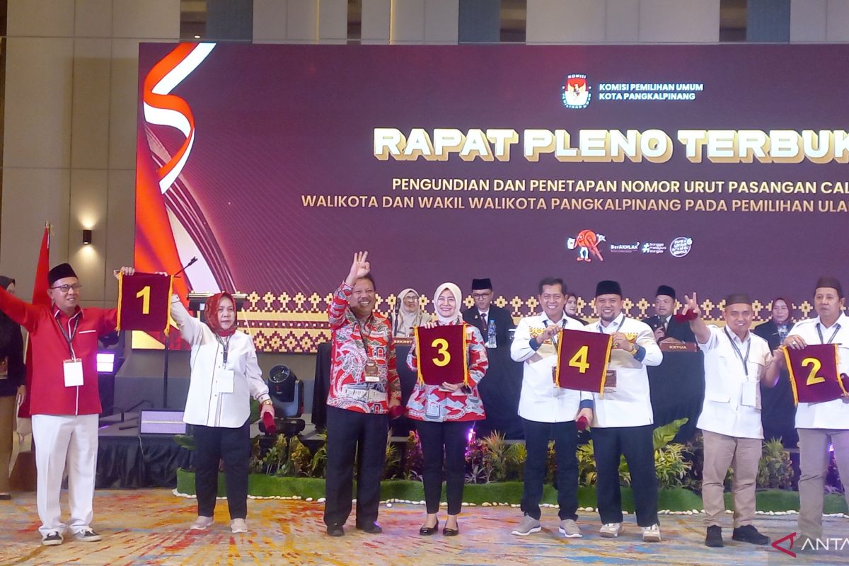 KPU Pangkalpinang tetapkan nomor urut peserta Pilkada ulang 2025 - ANTARA News Bangka Belitung