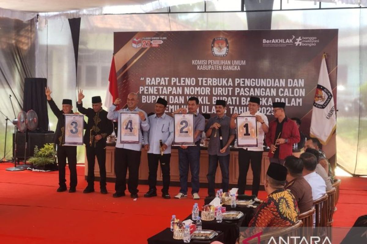 KPU Bangka tetapkan nomor urut peserta paslon Pilkada ulang 2025 - ANTARA News Bangka Belitung