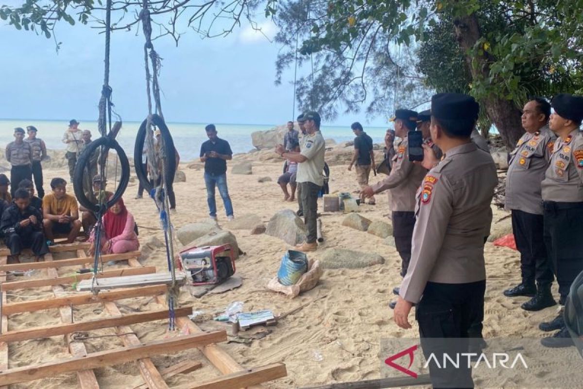 Tim gabungan di Bangka Barat sita 4 ponton tambang liar Teluk Inggris ...