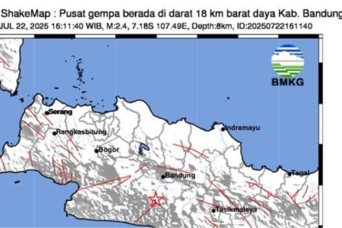 Lima gempa hari ini terjadi di Jawa Barat dalam sehari - ANTARA News Jawa Barat