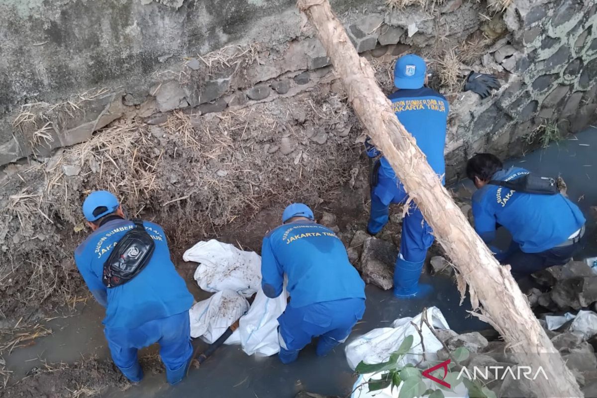 Pemkot Jaktim perbaiki turap di Rawamangun akibat debit air tinggi ...