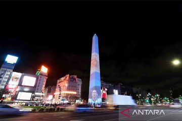 Wajah Messi di Buenos Aires Obelisk - ANTARA News