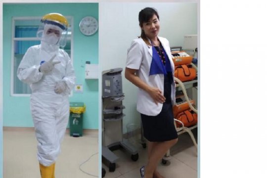 Dokter Indrawati, melepas rindu dengan keluarga melalui video call ...