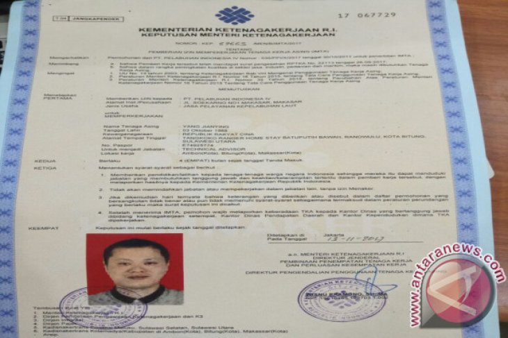 Kemenaker Cabut IMTA Satu TKA di Manokwari - ANTARA News Papua Barat