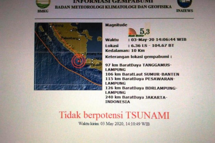 BMKG: Gempa di Selat Sunda tak berpotensi tsunami - ANTARA News Sumatera Utara