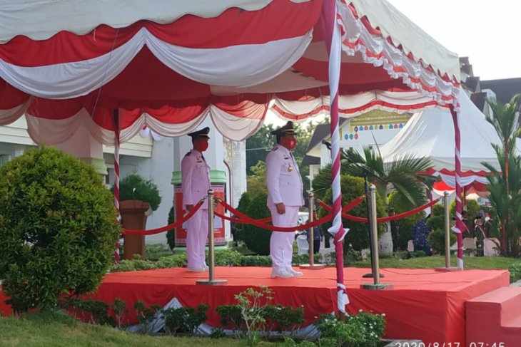 Upacara Hut Ri Ke 75 Di Aceh Jaya Hanya Di Ikuti Oleh Para Forkopimda