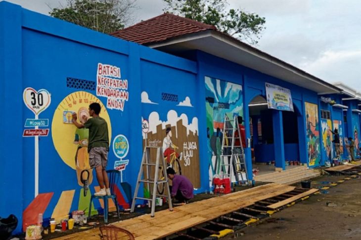 Lomba mural Pekan Keselamatan Jalan 2022 - ANTARA News Jambi
