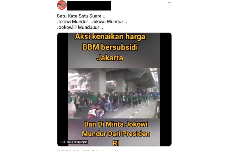 Hoaks! Video demo mahasiswa Jakarta tolak kenaikan harga BBM dan tuntut Jokowi mundur - ANTARA ...