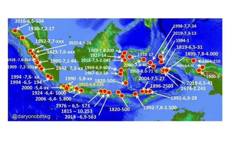 45 kali gempa mematikan terjadi akibat sesar aktif - ANTARA News Bangka Belitung