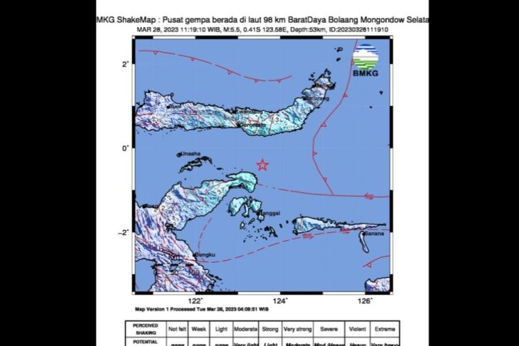 Bmkg Laporkan Deformasi Batuan Lempeng Sangihe Picu Gempa M5 5 Di