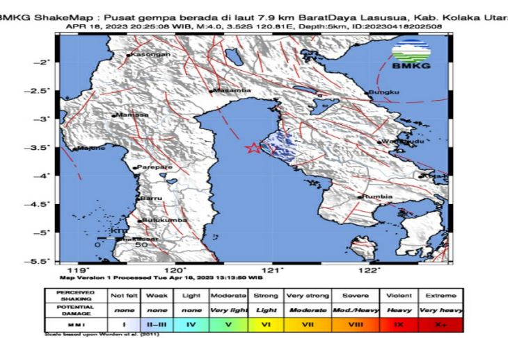Gempa dangkal kedalaman 5 km guncang Kolaka Utara Sultra - ANTARA News ...