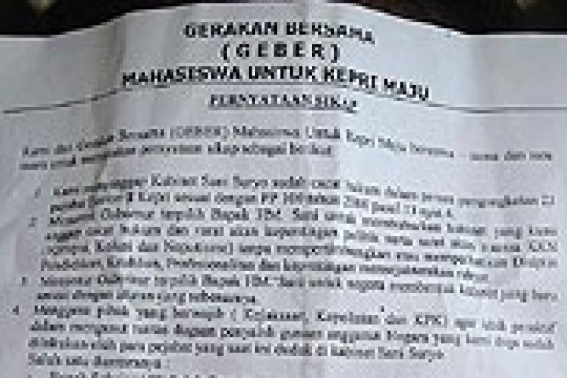Geber Kepri Nilai Pelantikan Pejabat Cacat Hukum - ANTARA News ...