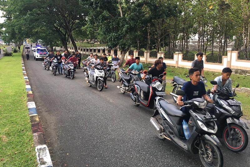 Razia balap liar, polisi amankan puluhan sepeda motor di Aceh Besar ...