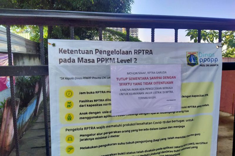68 RPTRA di Jakarta Timur ditutup sementara - ANTARA News