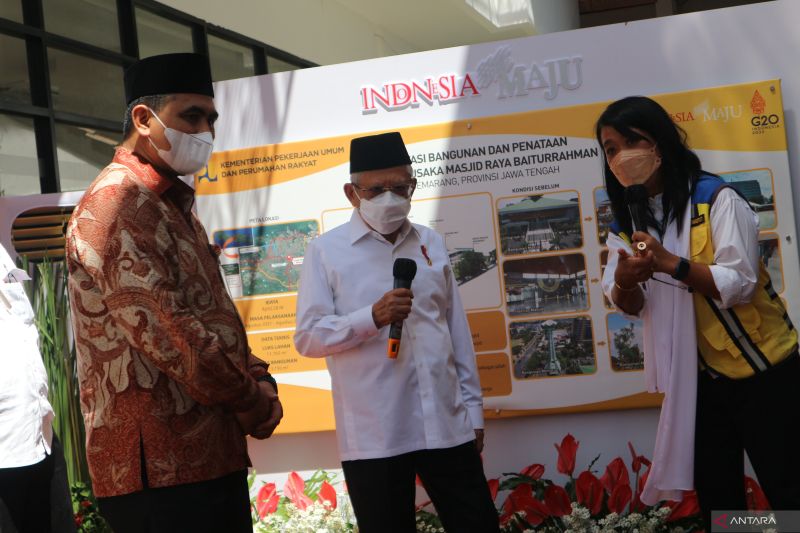 Wapres Ma'ruf resmikan Masjid Raya Baiturrahman dan kantor MUI Jateng - ANTARA News