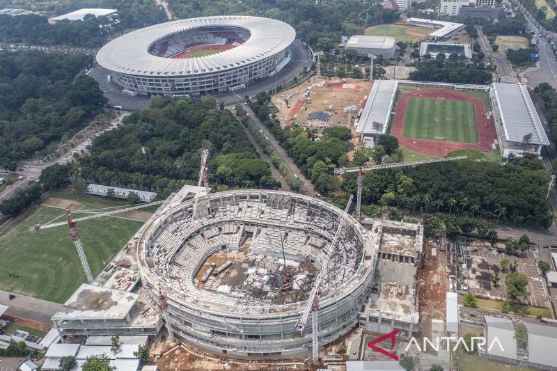 Progres pembangunan indoor multifunction stadium di Senayan - ANTARA News