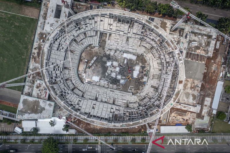 Progres pembangunan indoor multifunction stadium di Senayan - ANTARA News