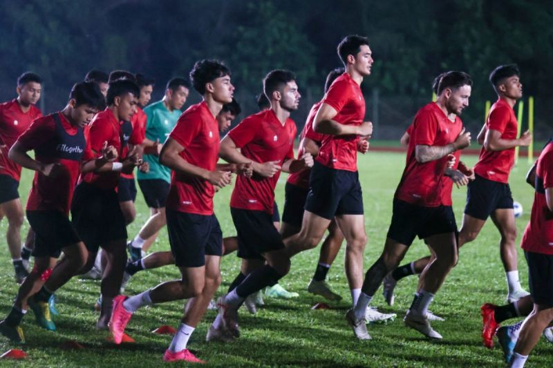 Timnas latihan matangkan serangan jelang leg kedua lawan Brunei ...