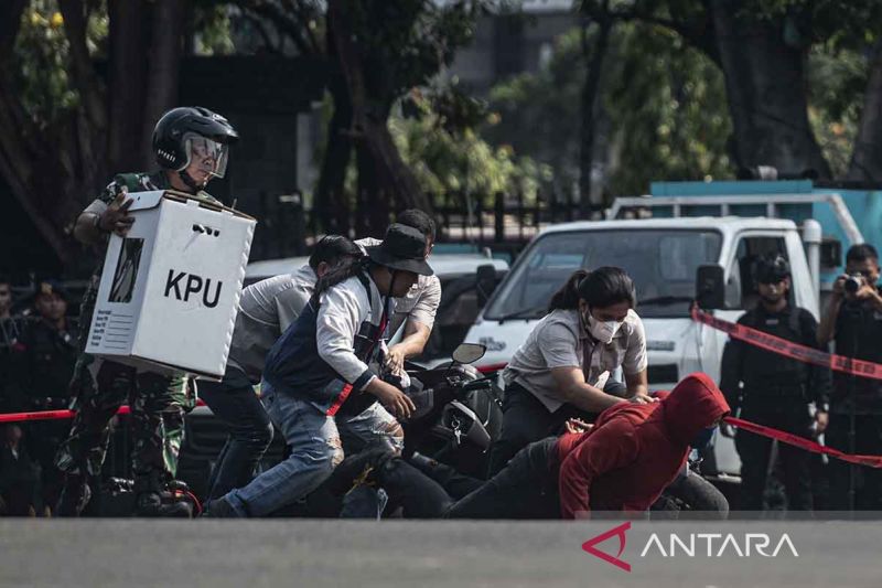 Simulasi pengamanan Pemilu 2024 - ANTARA News