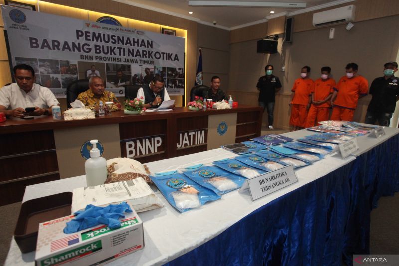 Pemusnahan barang bukti narkoba - ANTARA News Jawa Timur