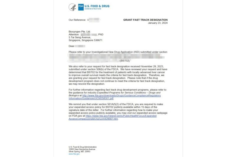 Biosyngen Announces FDA Fast Track Designation for BST02 in Treatment ...