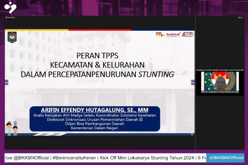 Kemendagri paparkan pentingnya peran TPPS kecamatan tangani stunting - ANTARA News