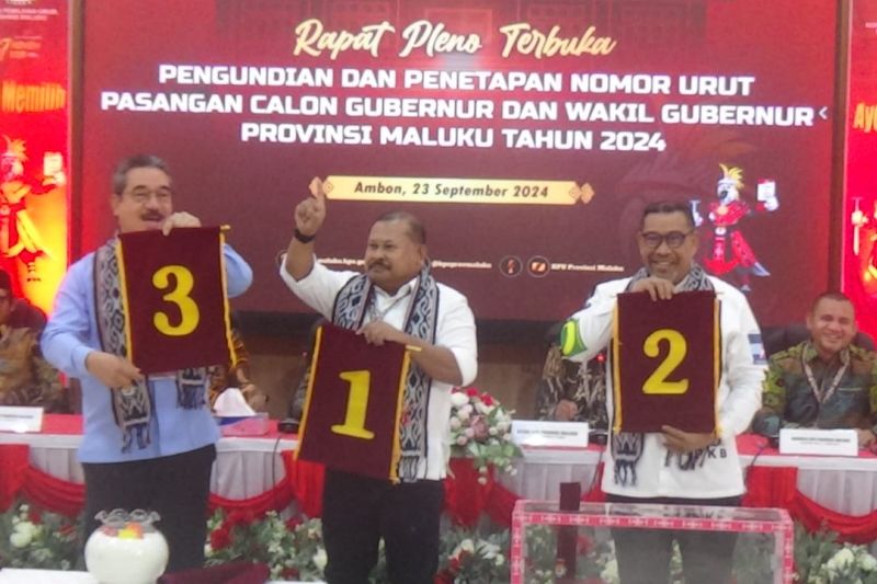Ini nomor urut pasangan calon Gubernur Maluku di Pilkada 2024 - ANTARA News Ambon, Maluku