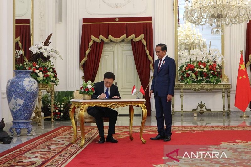 Presiden terima Wapres China Han Zheng di Istana Merdeka Jakarta ...