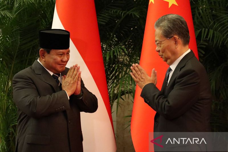 Presiden Prabowo temui Ketua Kongres Rakyat Nasional China Zhao Leji - ANTARA News