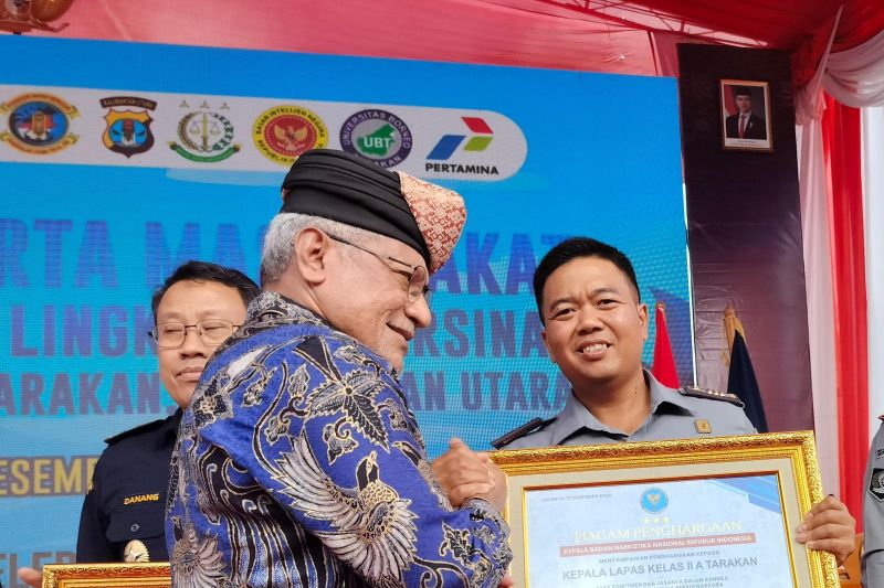 Kontribusi Penuh Program P4GN, Lapas Tarakan Terima Penghargaan Dari BNN RI - ANTARA News Kaltara