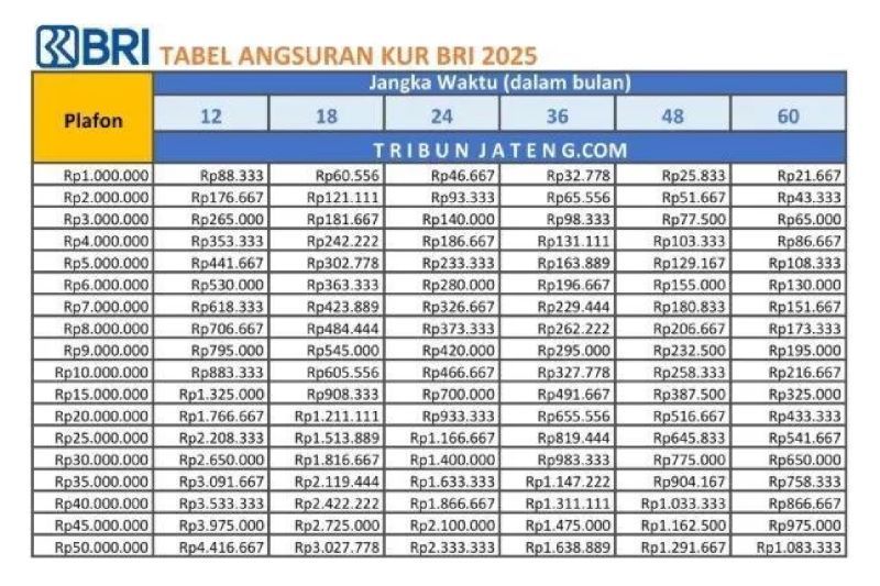 Cara pengajuan KUR BRI, syarat dan tabel cicilan terbaru 2025 - ANTARA ...