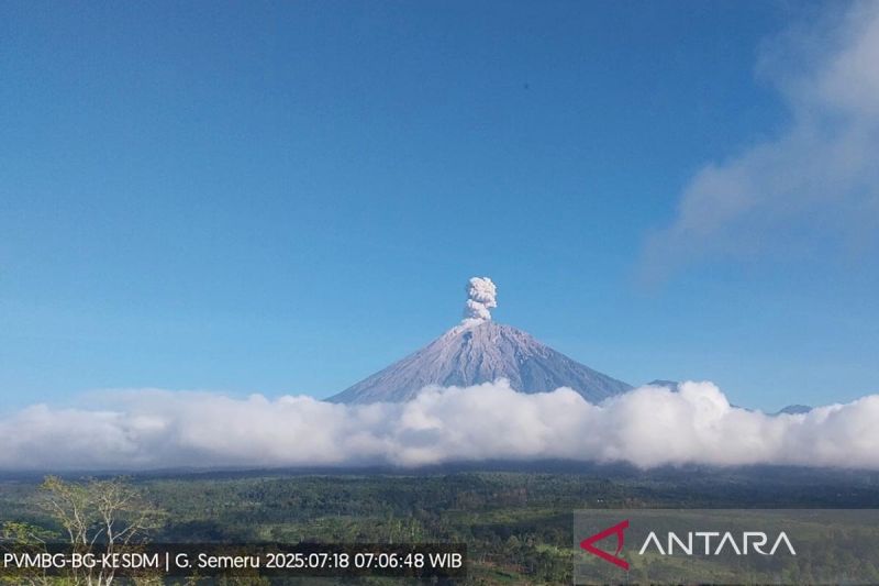 Gunung Semeru lima kali erupsi dengan tinggi letusan 700 meter - ANTARA News